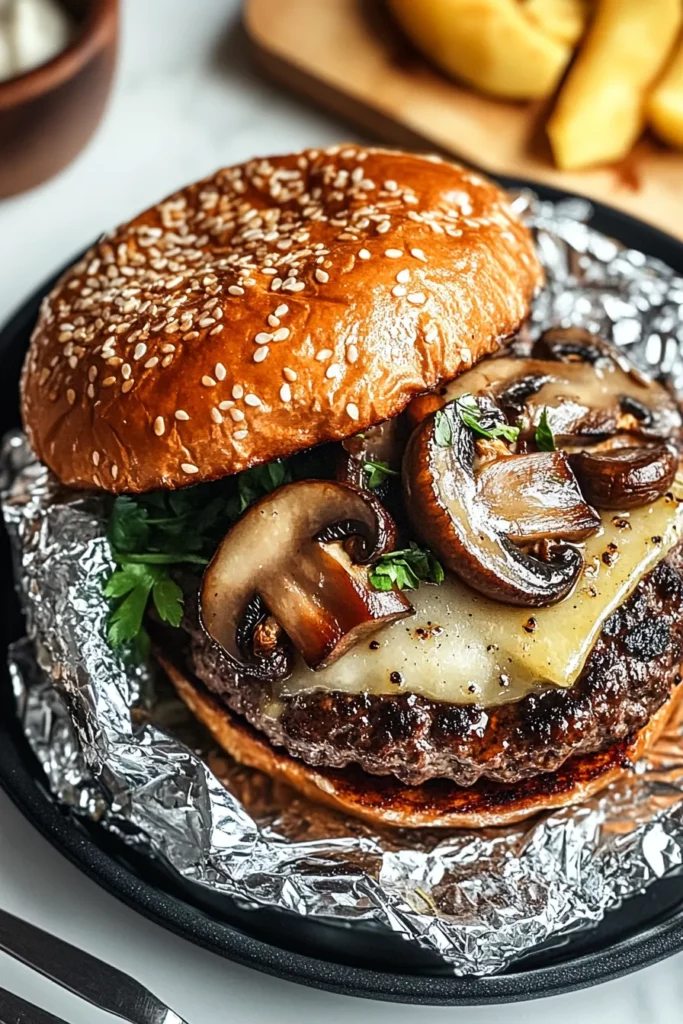 Mushroom and Swiss Burger Foil Packets – OatsRecipes