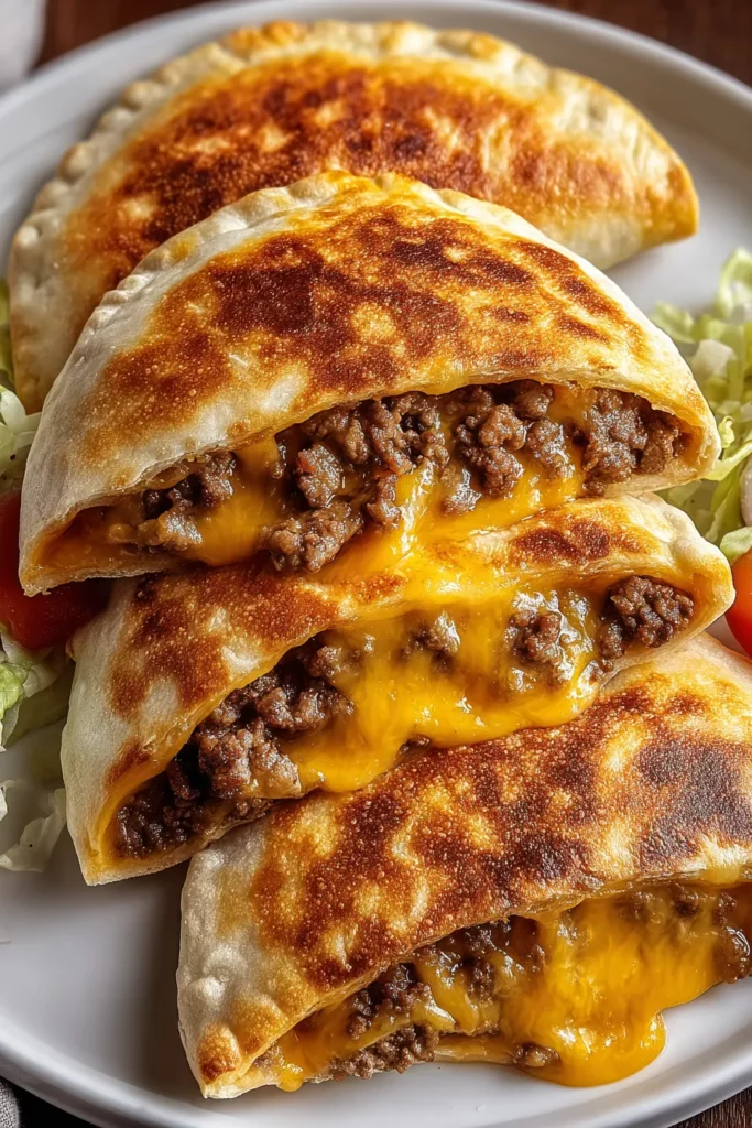 Juicy Grilled Cheeseburger Pockets with Melted Cheddar – OatsRecipes