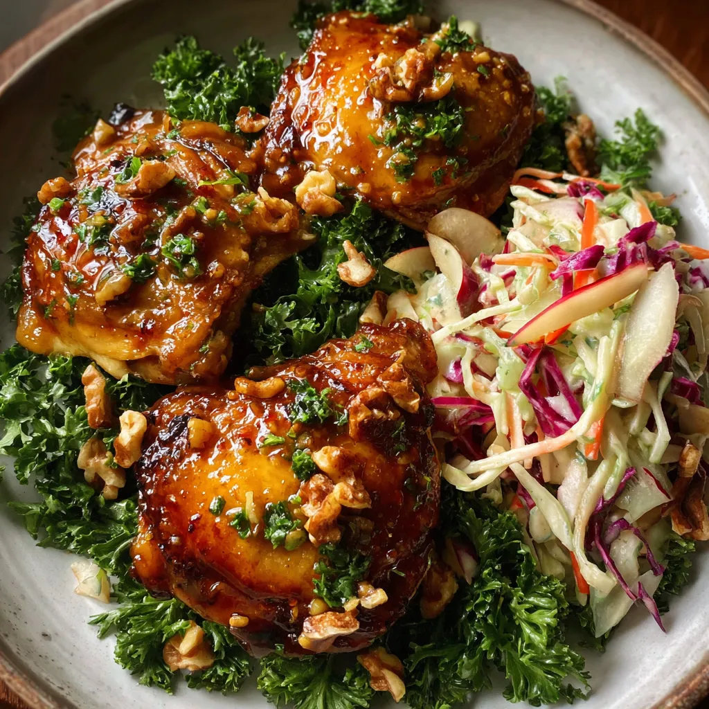 Sticky Apple Cider Chicken with Crisp Autumn Slaw – OatsRecipes